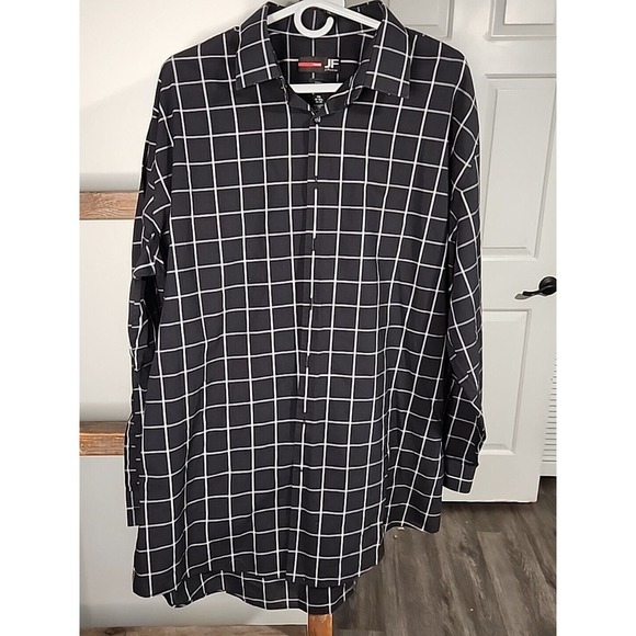 jf j.ferrar | Shirts | J Ferrar Men Shirt Xxl Black White Slim Stretch ...